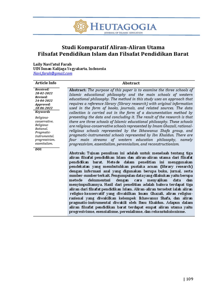 Komparasi Filsafat Pendidikan Islam-Barat | PDF