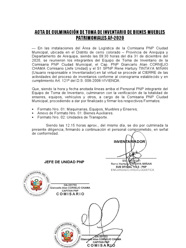 Acta de Culminación | PDF