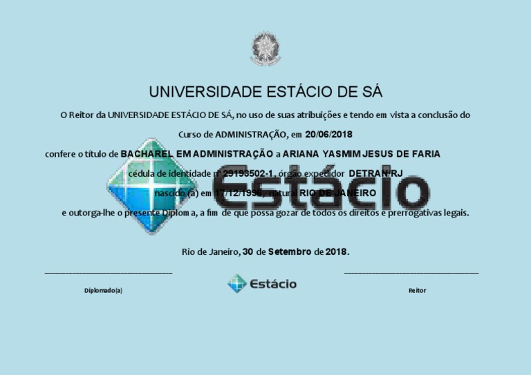 Diploma de Bacharel em Administração | PDF