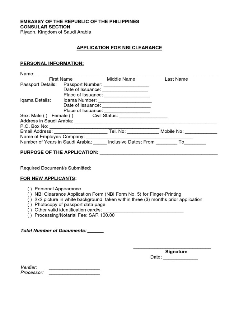 NBI Clearance Application Form Guide | PDF | Law
