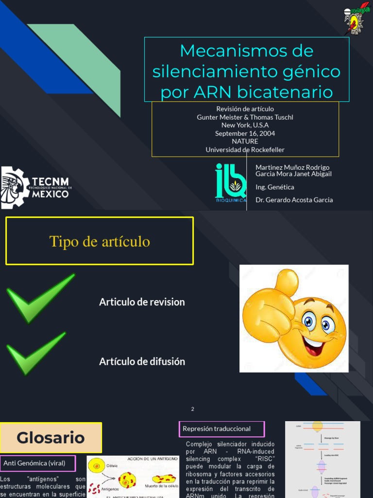 Articulo. Garcia. J & Martinez. R. Mecanismos de Silenciamiento Genico ...