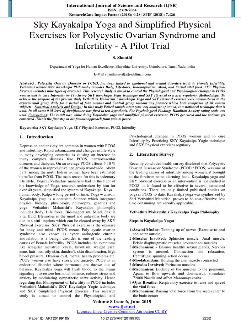 ART20199185 Kaya Kalpa Benefits Study | PDF | Polycystic Ovary Syndrome ...