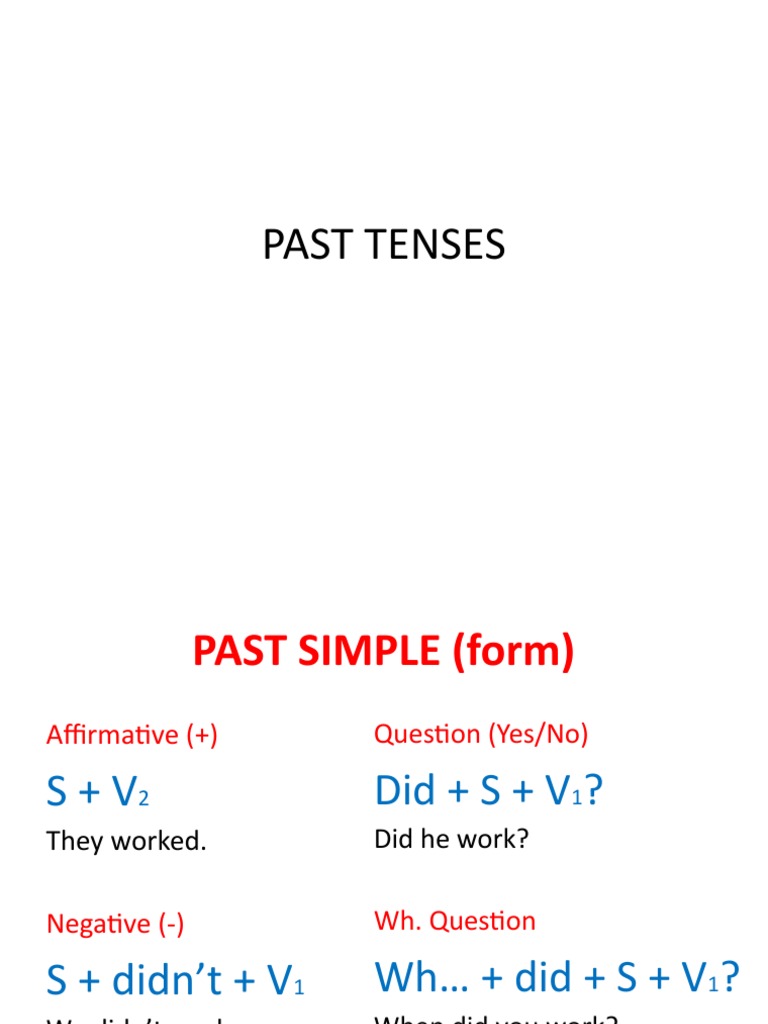 Past Tenses Explained | PDF