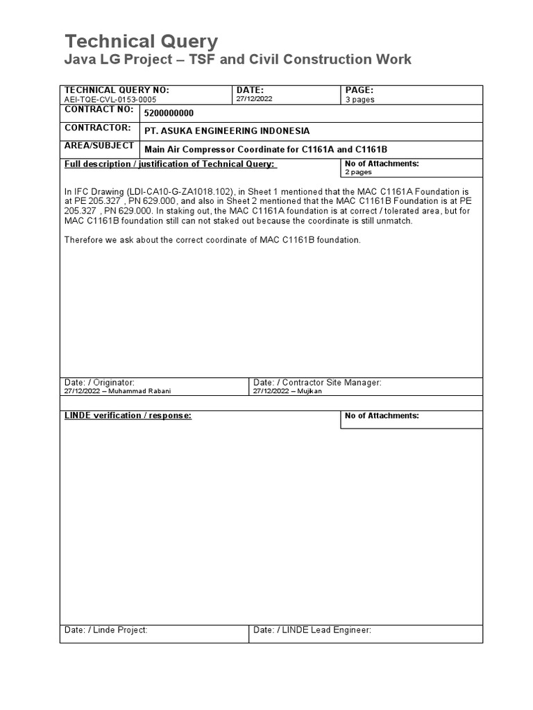 AZ-W-XX 1314 - Template - Technical - Query - EN (MAC) SAMPLE | PDF