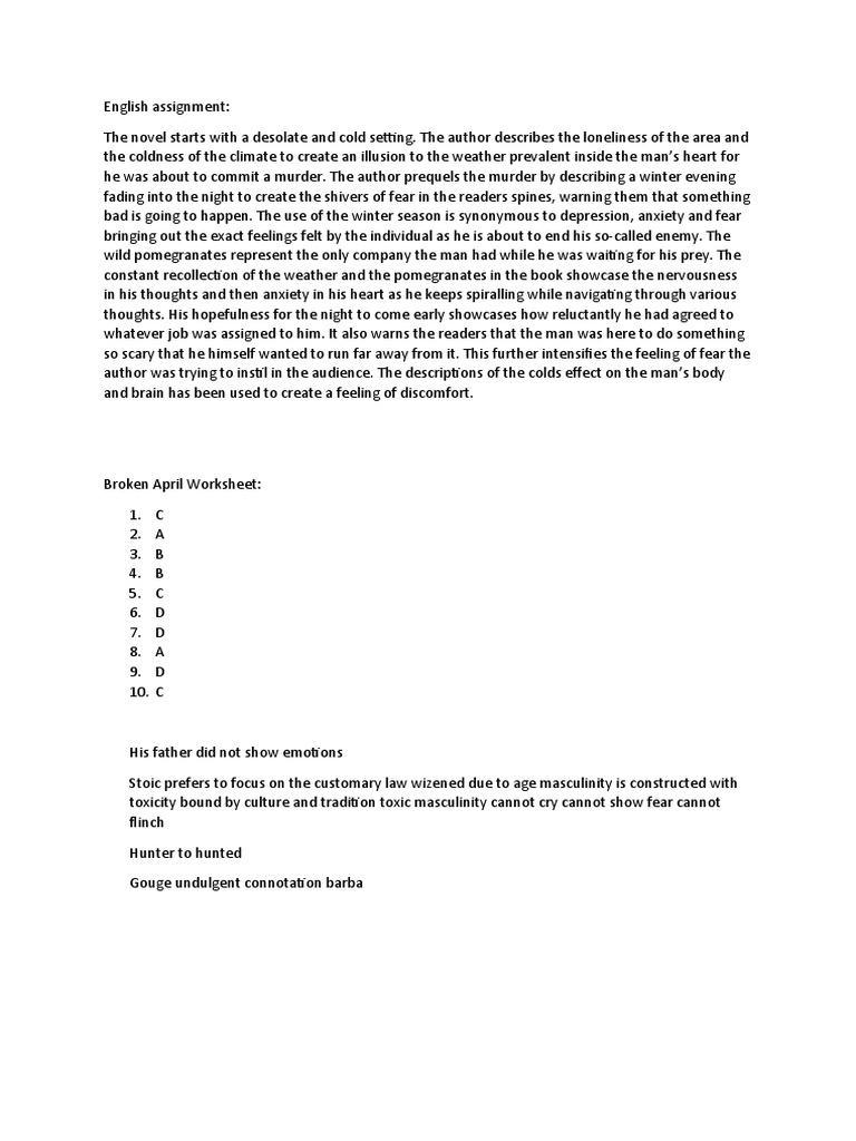 Broken April Analysis | PDF