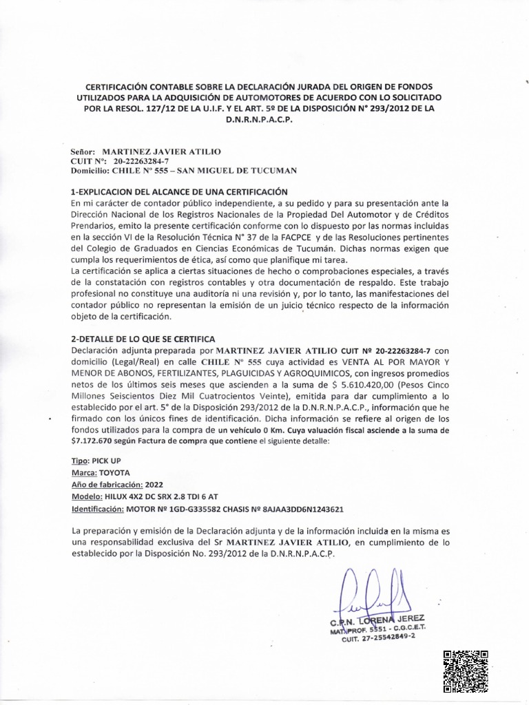 Licitud de Fondos Certificada | PDF