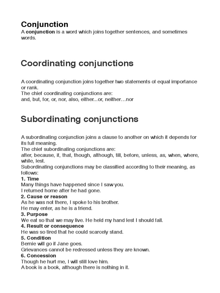 Conjunction Grammar | PDF
