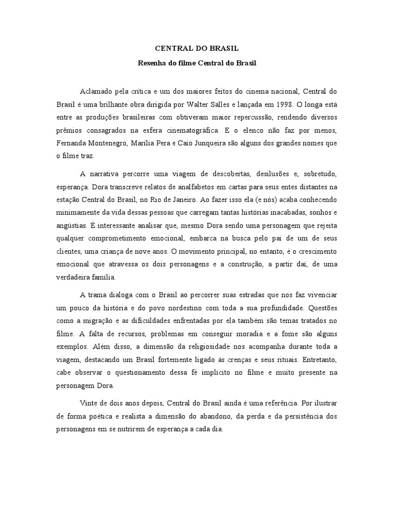 Leandra L. Lopes - Resenha Central Do Brasil | PDF