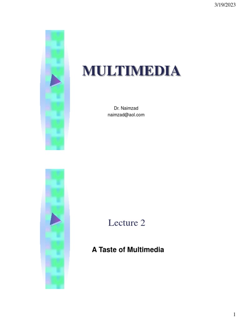 Multimedia Lecture 2 | PDF | Data Compression | Multimedia