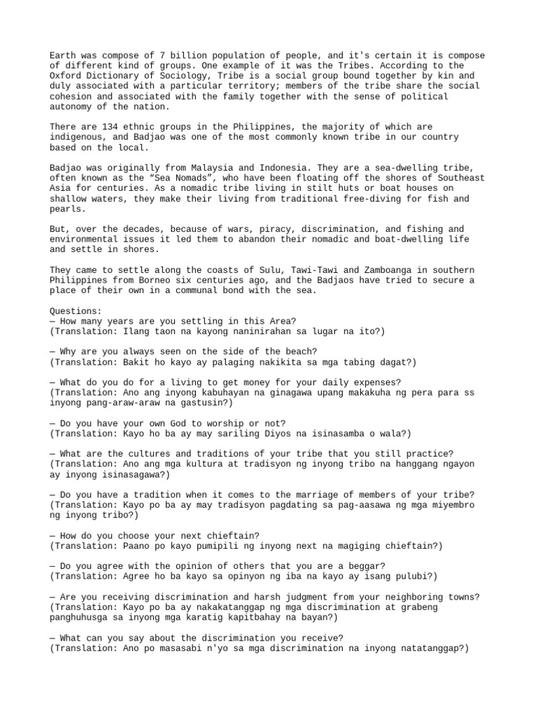 Documentary Initial Script | PDF | Southeast Asia | Ethnic Groups