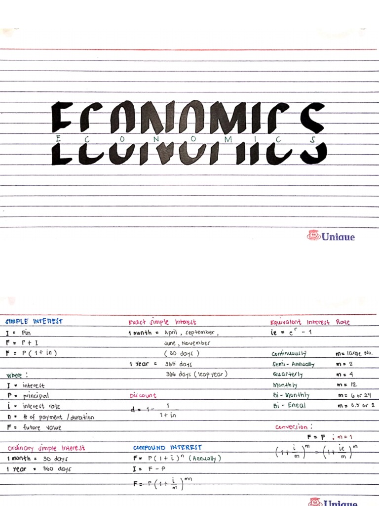 Engineering Economy Formulas | PDF