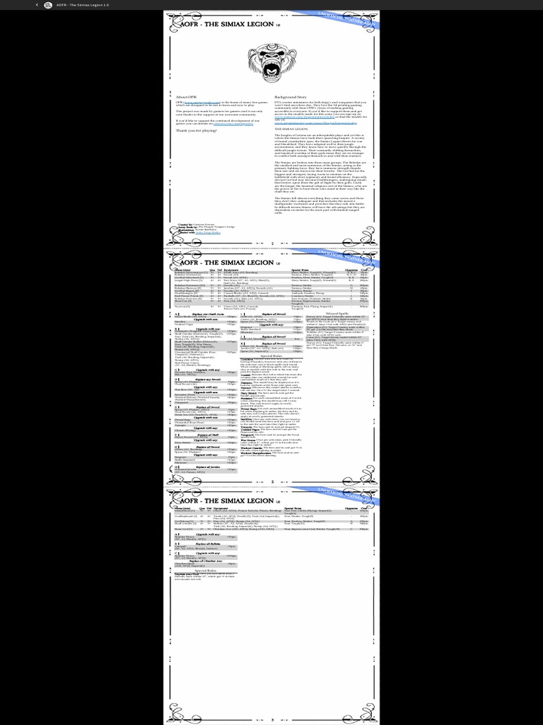Simiax Legion: Jungle Wargame Guide | PDF | Military | Military Science
