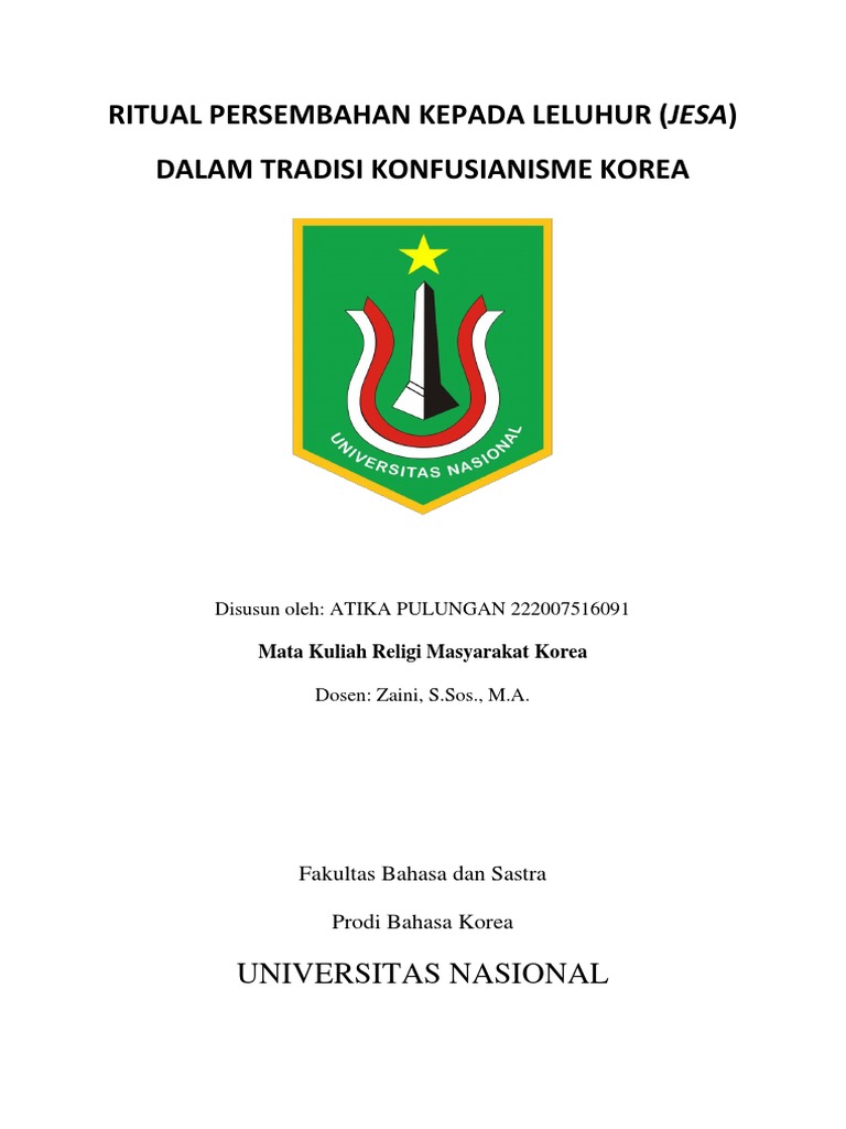 Ritual Jesa dalam Konfusianisme Korea | PDF | Ilmu Sosial | Agama ...