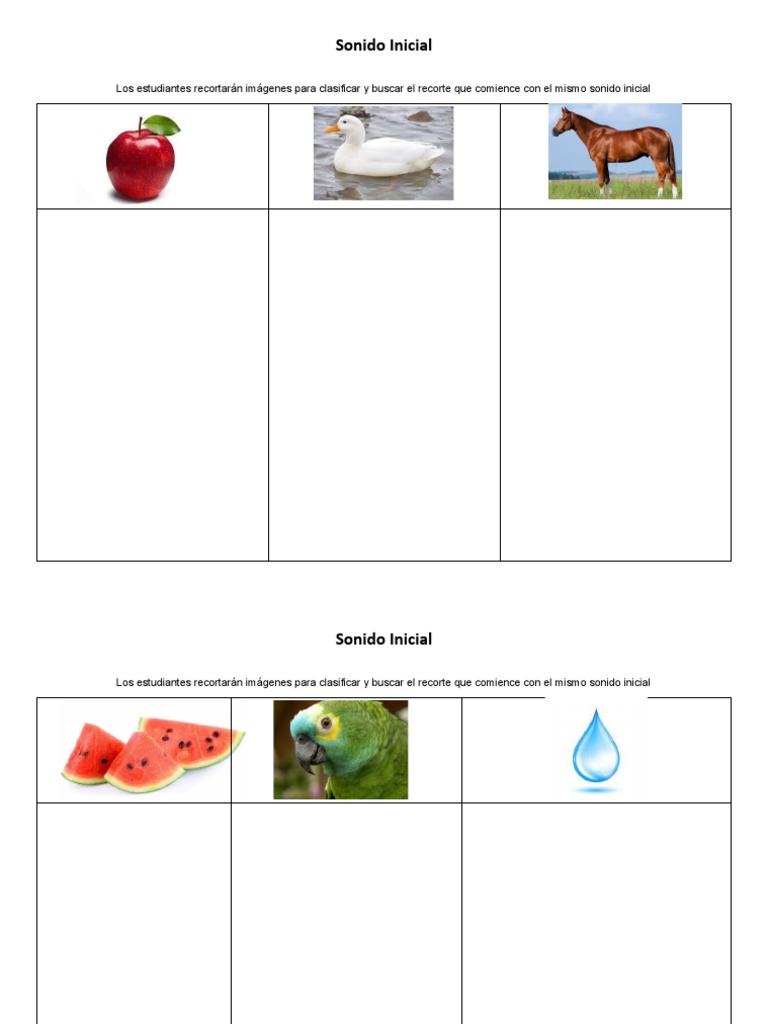 Sonidos Iniciales | PDF | Artes del Lenguaje y Comunicación