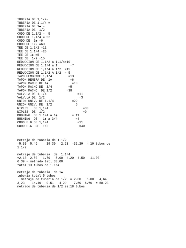 Metrado de Agua | PDF