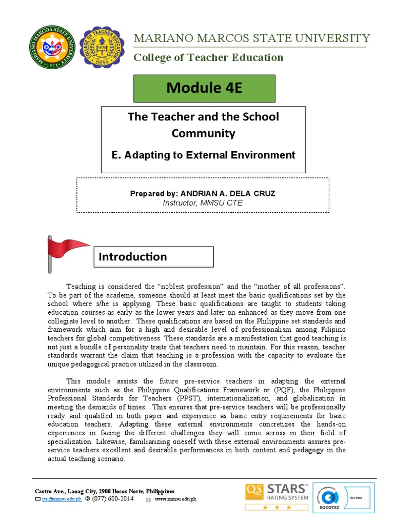 EDUC 147 Module 4E 1 | PDF | Teachers | Teacher Education