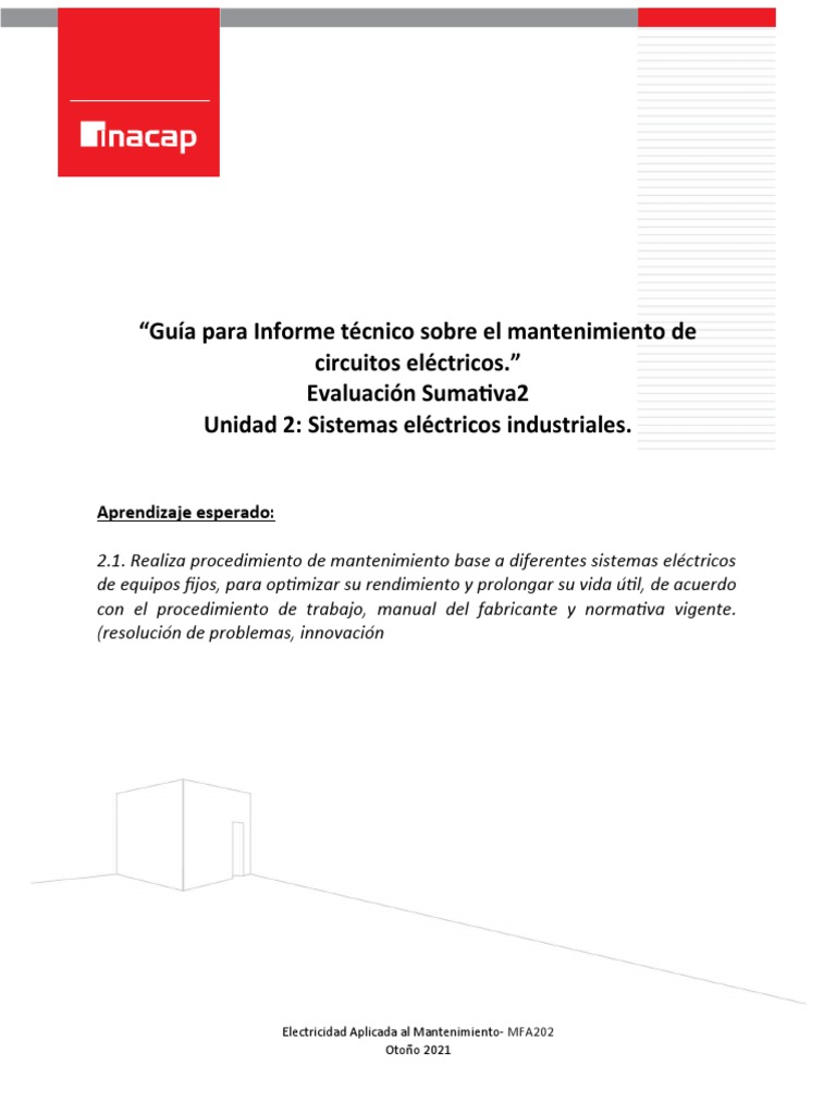 MFA202 - U2 - ES2 - Guia - Informe (1) Sbrua | PDF | Corriente ...