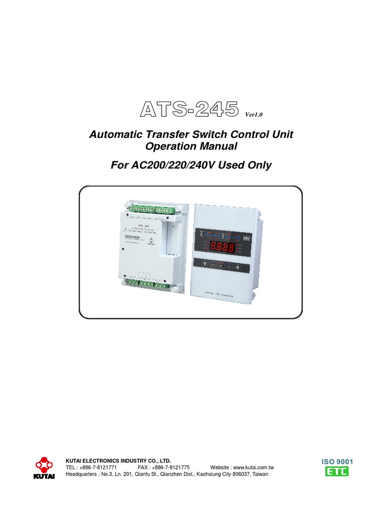 Ats 245 Manual en | PDF | Alternating Current | Mains Electricity