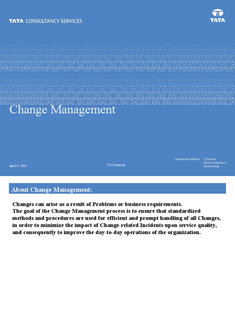 Change Management: TCS Internal | PDF | Information Technology Management | Software
