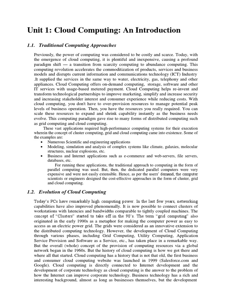 Introduction to Cloud Computing Basics | PDF | Cloud Computing | Platform As A Service