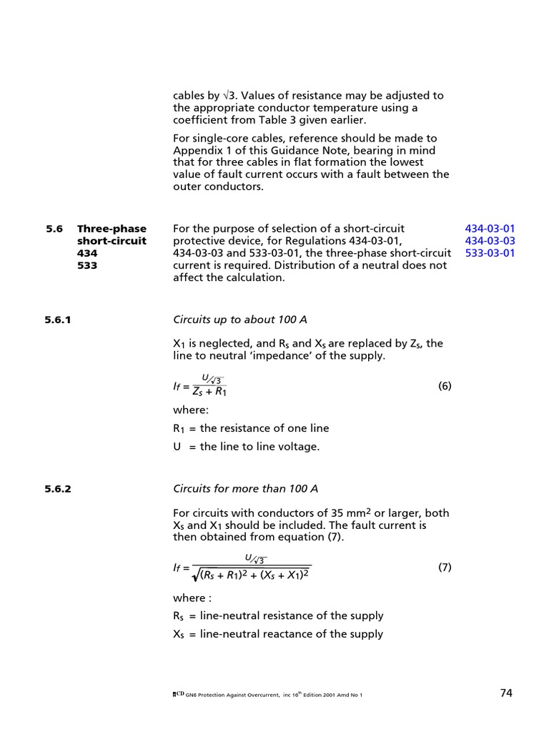 Guidance Note 6 - Protection Against Overcurrent (IEE Guidence Notes ...