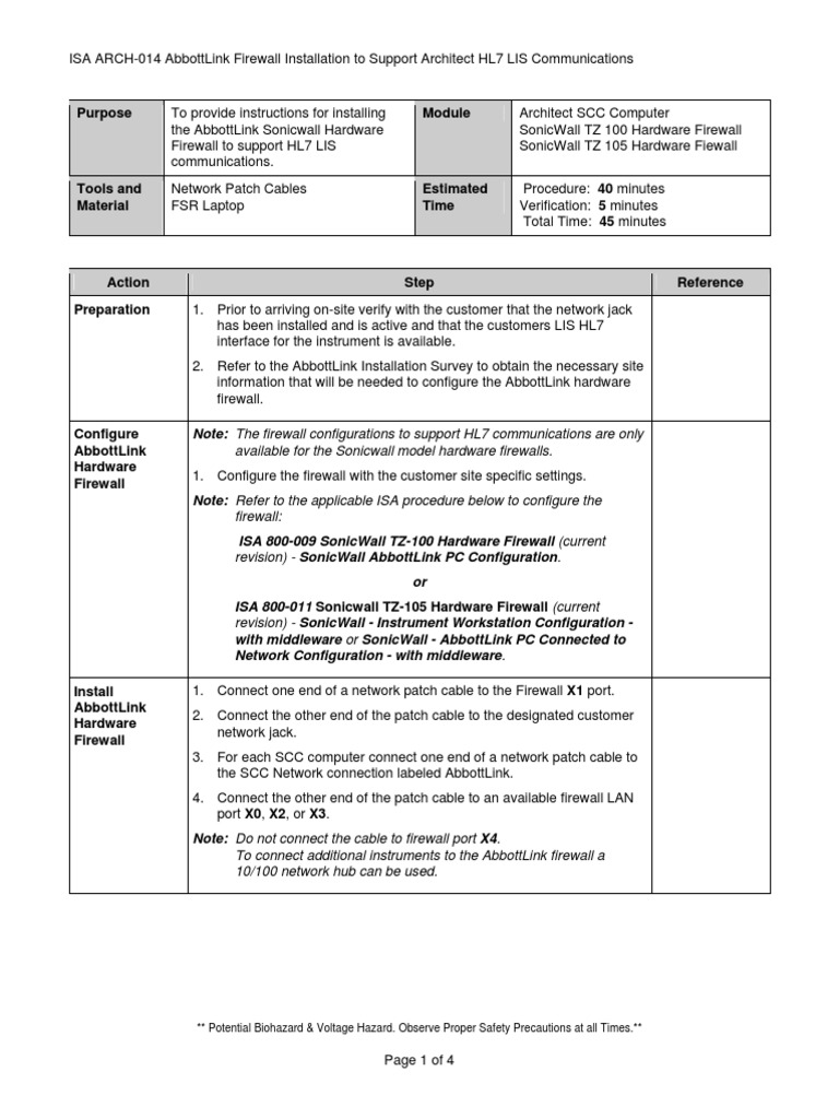 AbbottLink Firewall Setup for HL7 LIS | PDF | Ip Address | Firewall ...