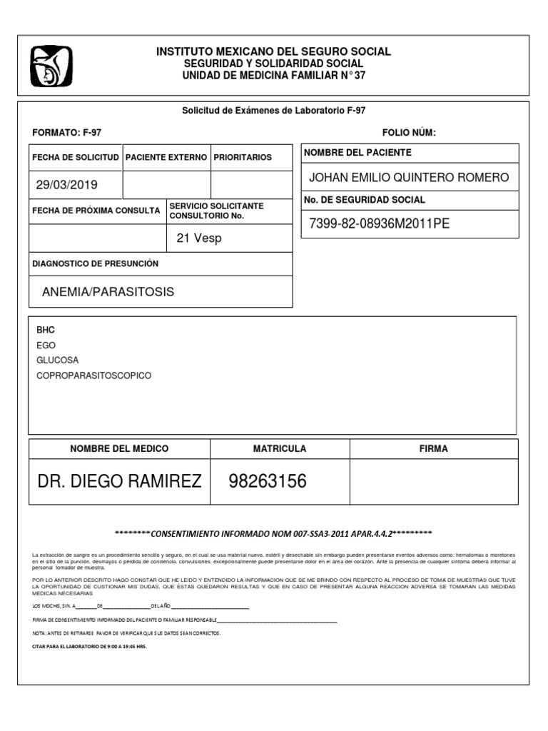 Dr. Diego Ramirez: Instituto Mexicano Del Seguro Social | PDF ...