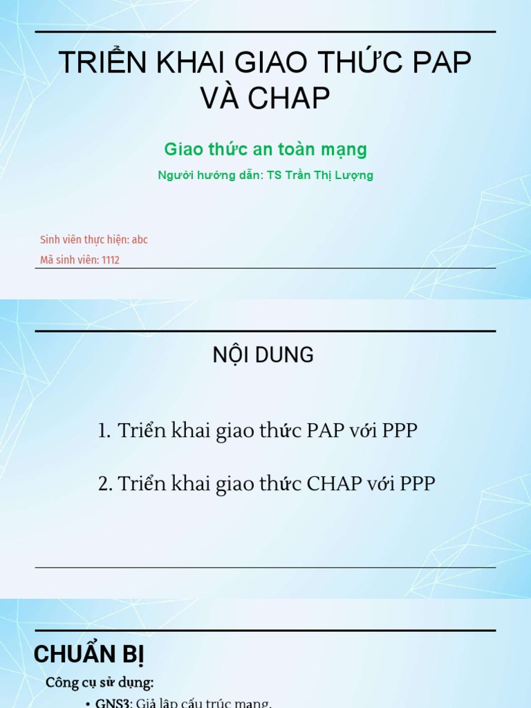 Triển Khai Giao Thức Pap Và Chap | PDF