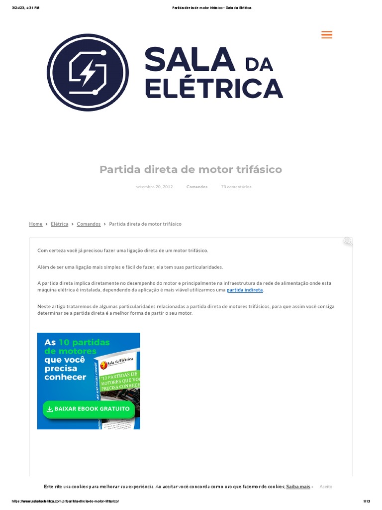 Partida Direta de Motor Trifásico - Sala Da Elétrica | PDF | Fusível ...
