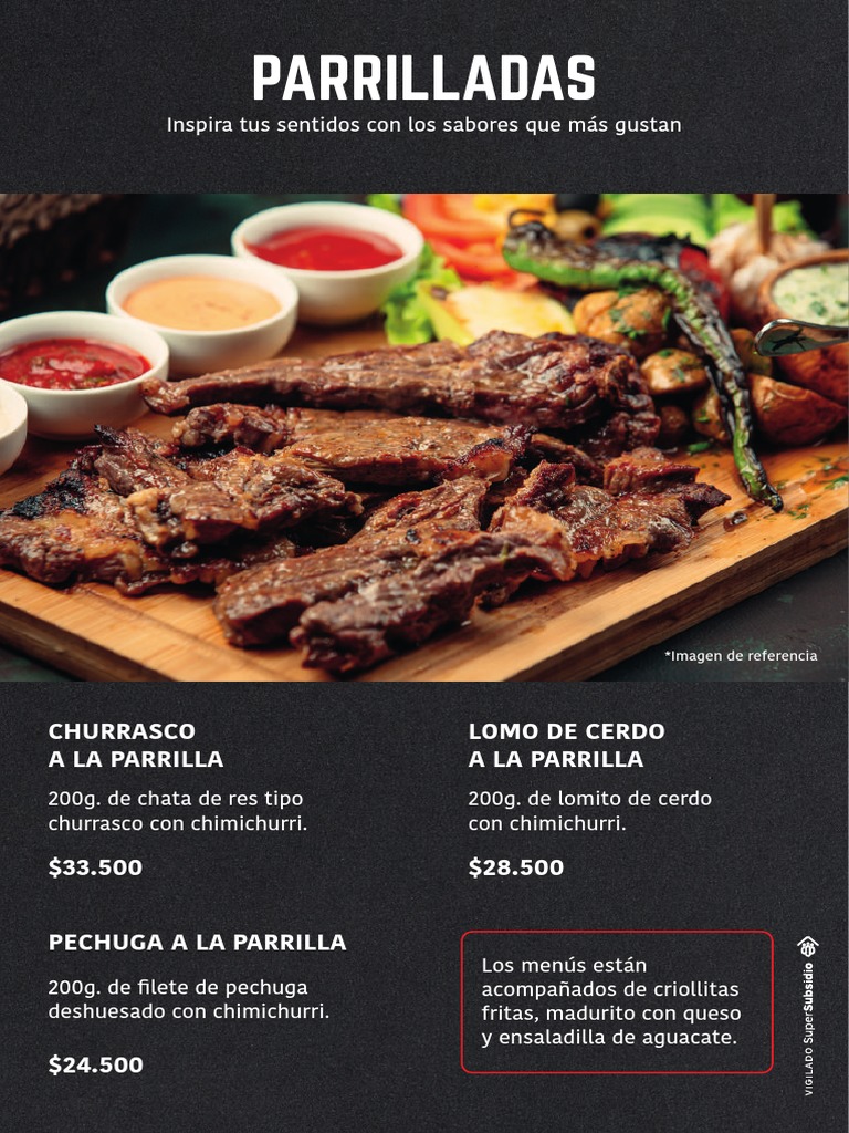 Carta Parrillada El Cubo | PDF | Cocina, comidas y vino