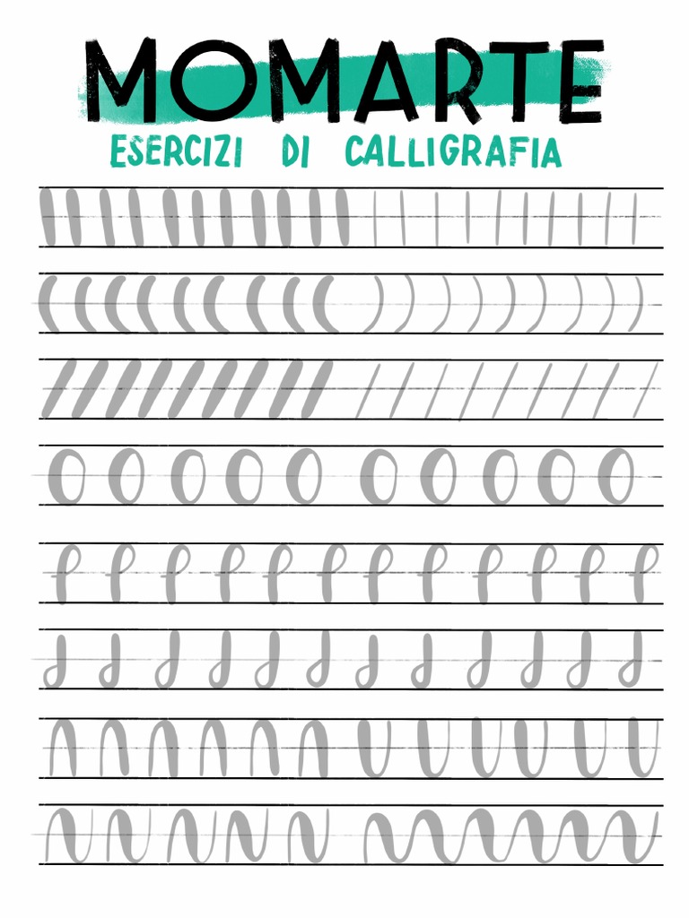 Esercizi Calligrafia Momarte | PDF