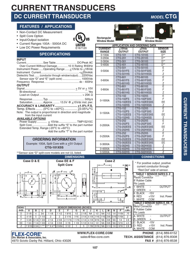DC Current Transducer CTG: Features / Applications | PDF ...