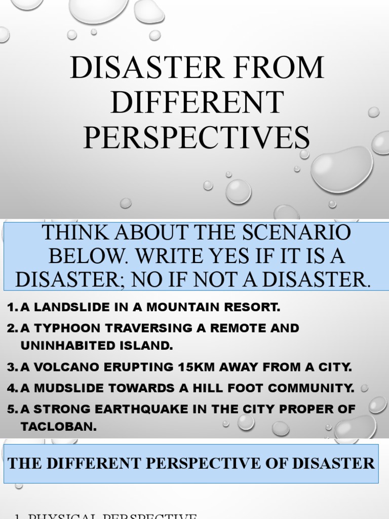 Disaster From Different Perspectives | Download Free PDF | Stress ...