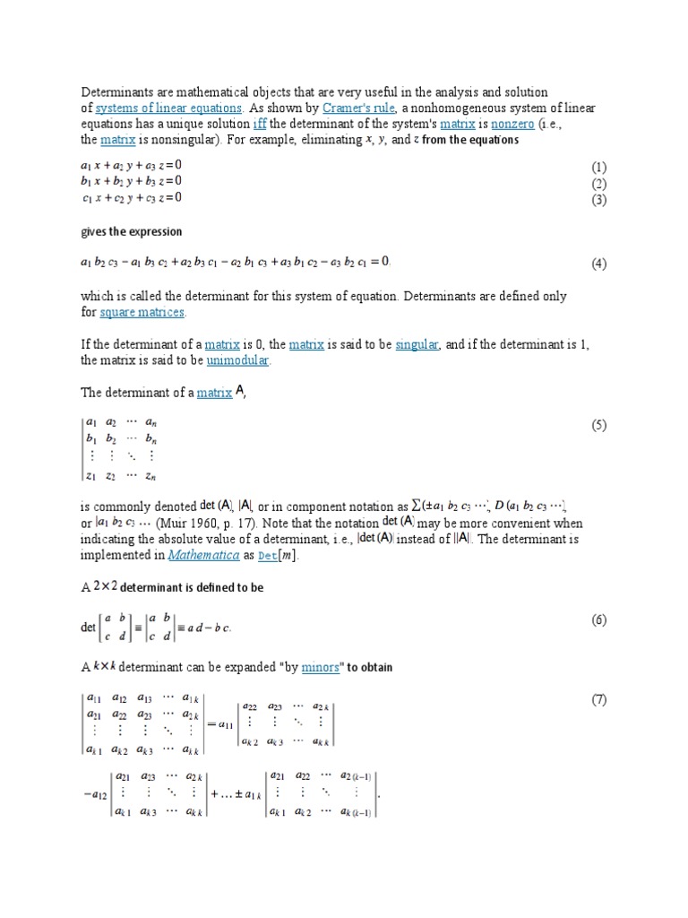 Determinants Explained | PDF | Determinant | Matrix (Mathematics)