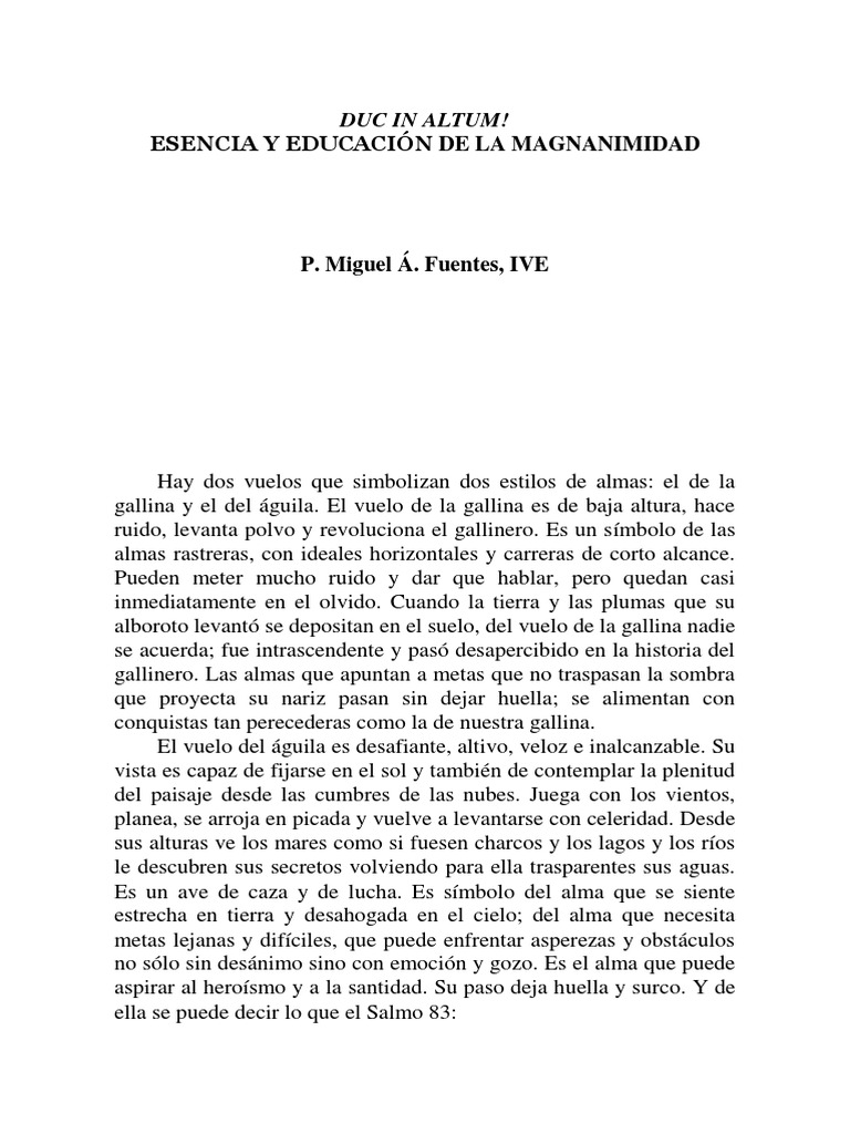 35 Duc in Altum Magnanimidad | PDF | Tomás de Aquino | Virtud