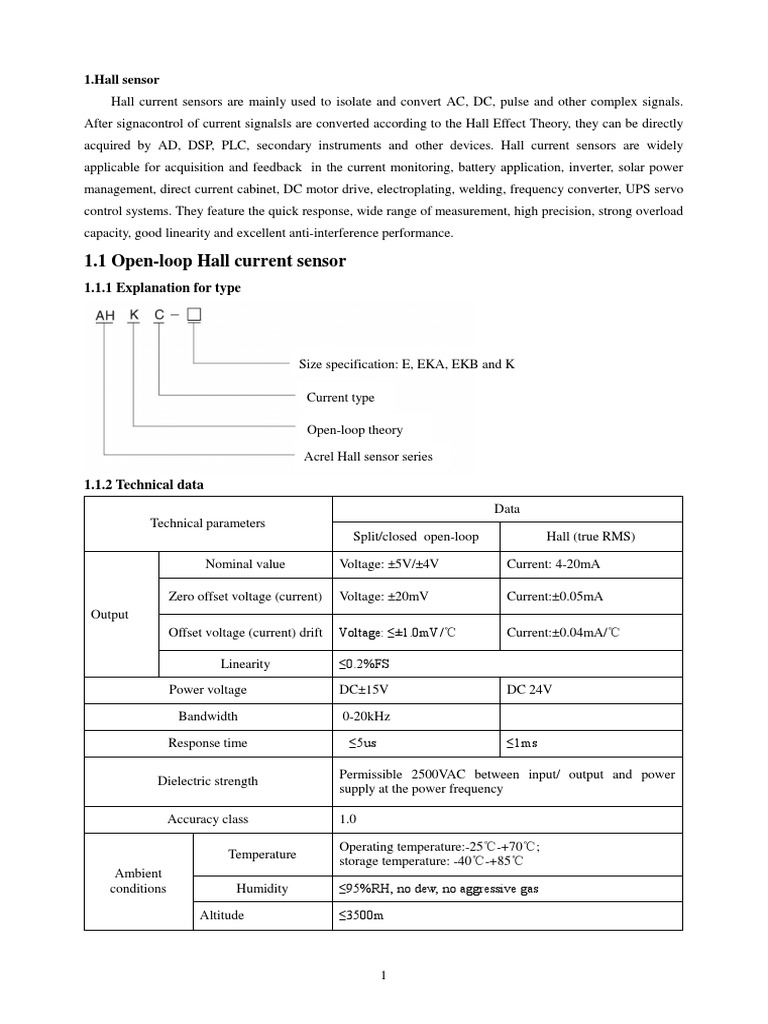 1 1 5 Hall Effect Current Sensor | PDF | Power Supply | Direct Current