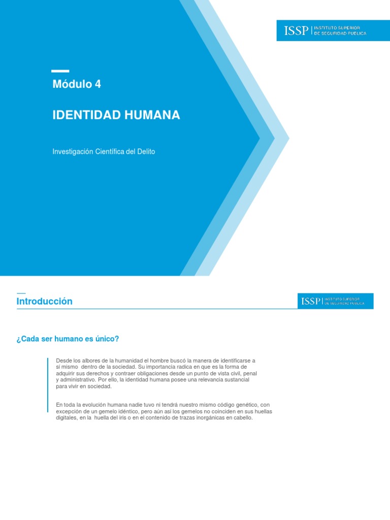 M Dulo 4 Identidad Humana | PDF | Huella dactilar | Biometría