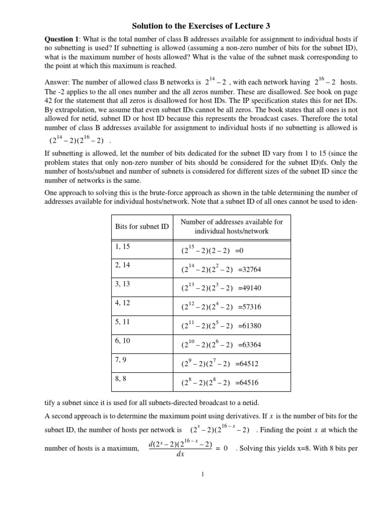 Exer 3 Soln | PDF | Internet Protocols | Computer Architecture Exer 3 Soln | PDF | Internet Protocols | Computer Architecture