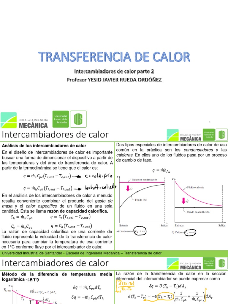 Yjruedao - Clase - 34 - Intercambiadores - Parte 2 | PDF | Intercambiador de calor | Calor