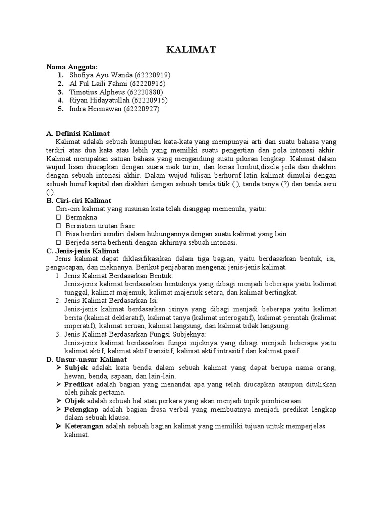 KALIMAT | PDF