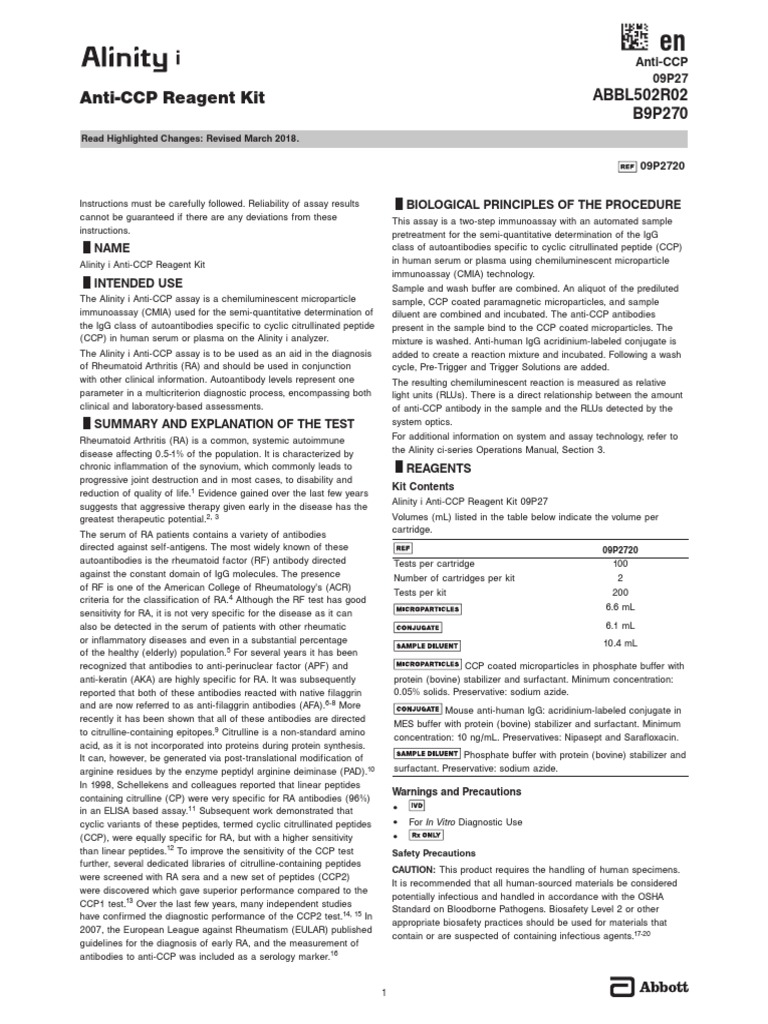 a.CCP Alinity | PDF | Detection Limit | Assay