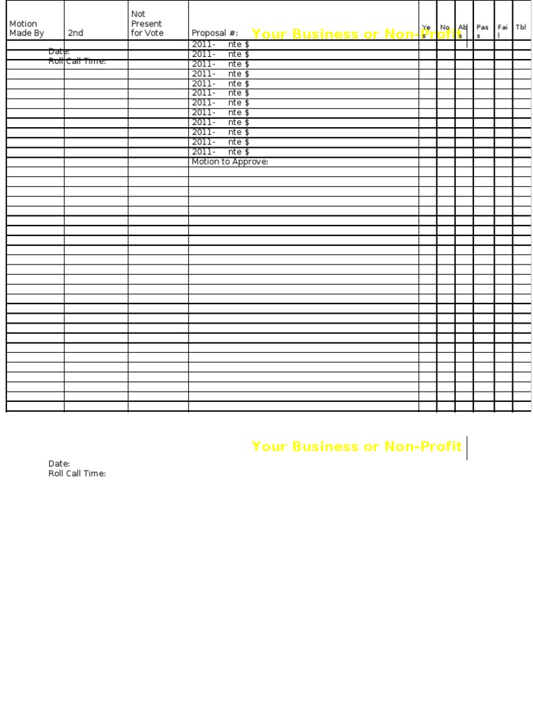 Board Meeting - Proposals & Motions Template | PDF | Parliamentary ...