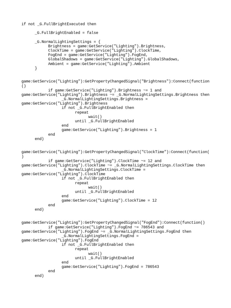 Roblox Full Bright Script Code | PDF | Teaching Methods & Materials ...