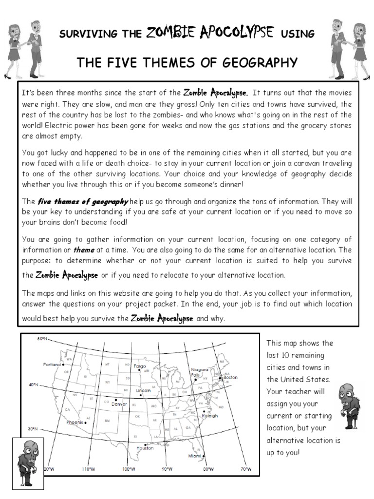 Zombie Apocolypse: The Five Themes of Geography | PDF | Cognition ...