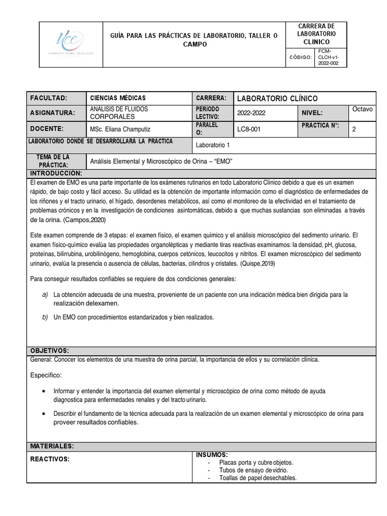 GUIA DE PRÁCTICA 3 EMO | PDF | Especialidades Medicas | Medicina CLINICA