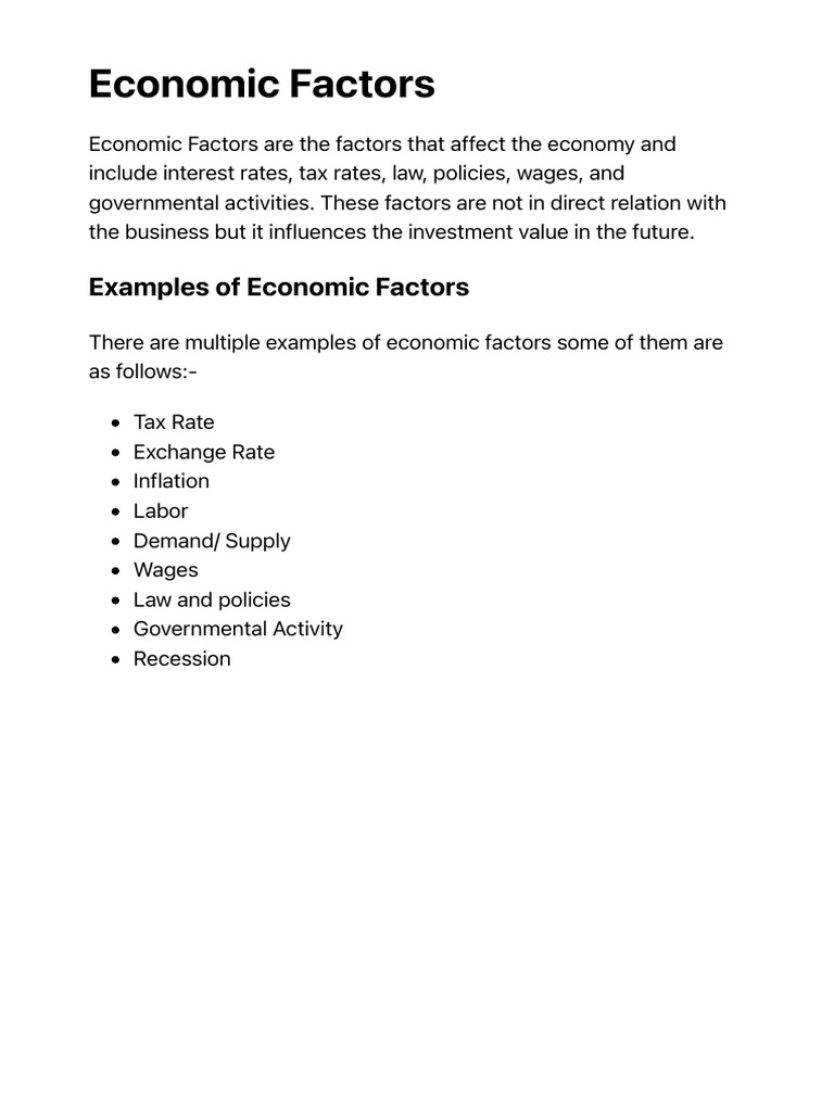 Economic Factors (Definition, Examples) _ Top Factors Affecting ...