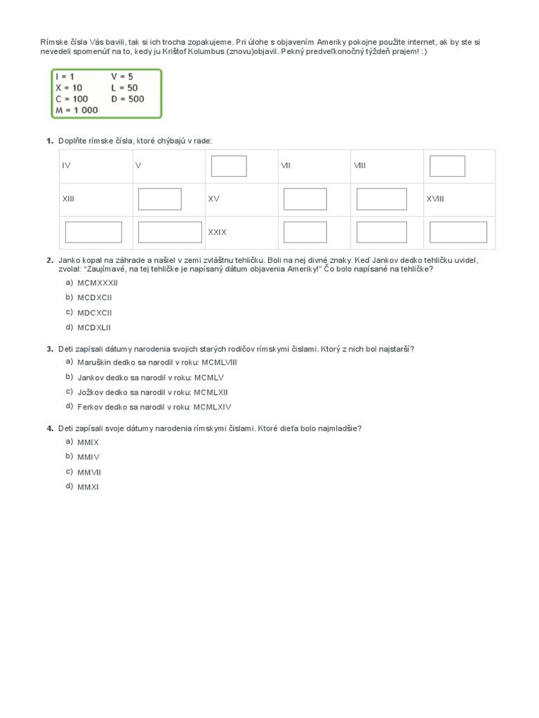 PL 10 Rimske cisla | PDF