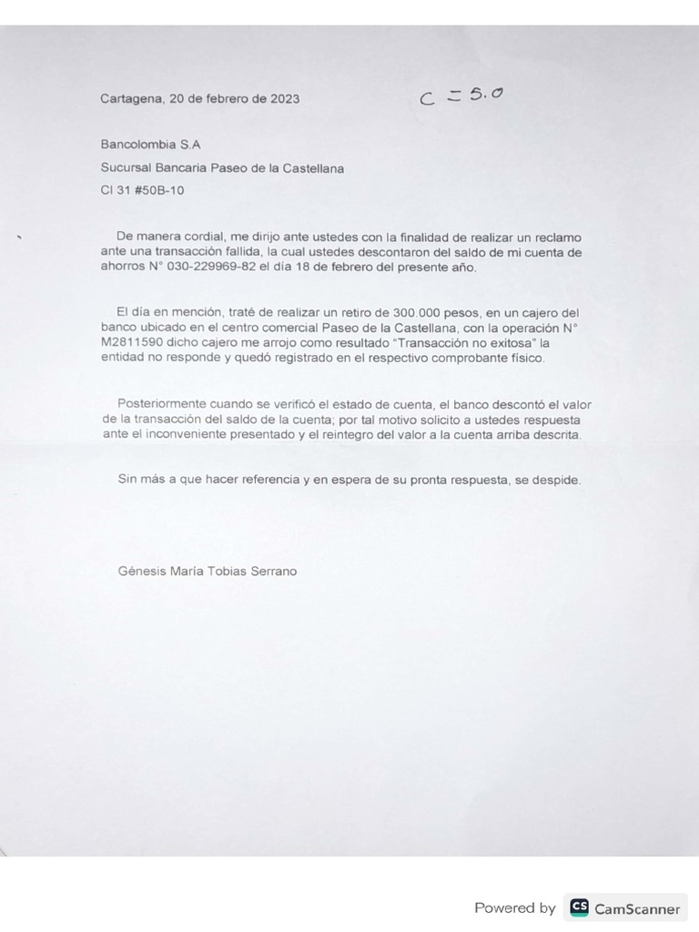 Carta Formal de Reclamos | PDF