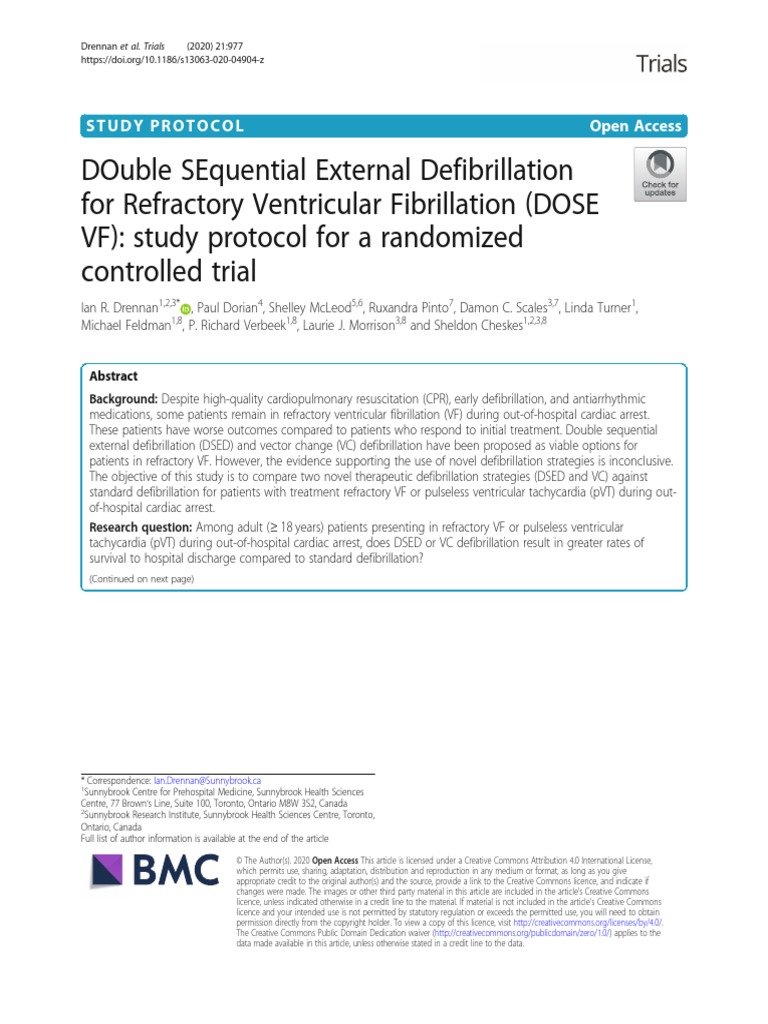 Double Sequential External Defibrillation For Refractory Ventricular ...