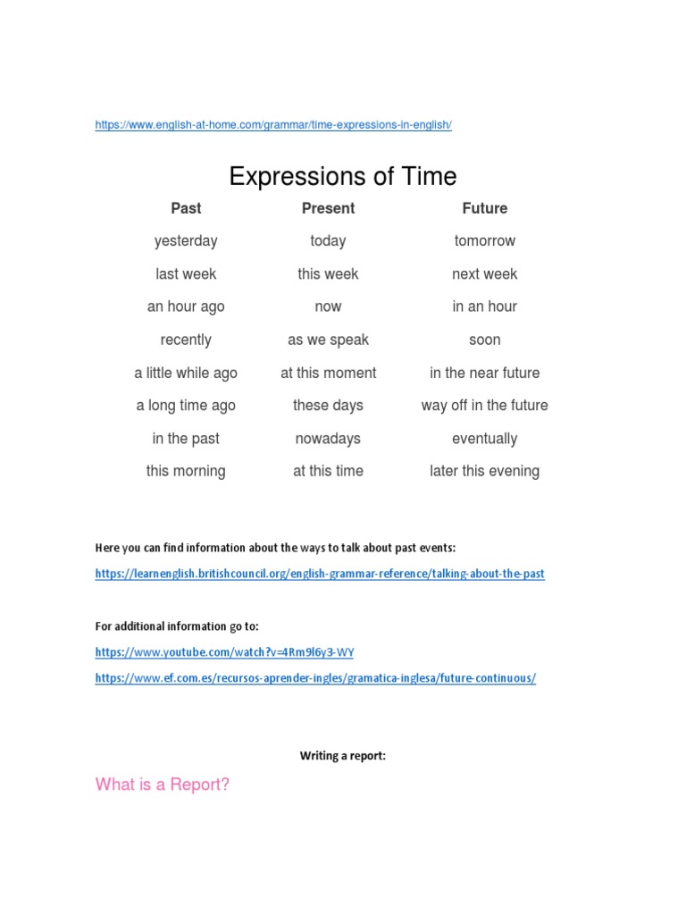Expressions of Time: Past Present Future | PDF | Methodology | Information
